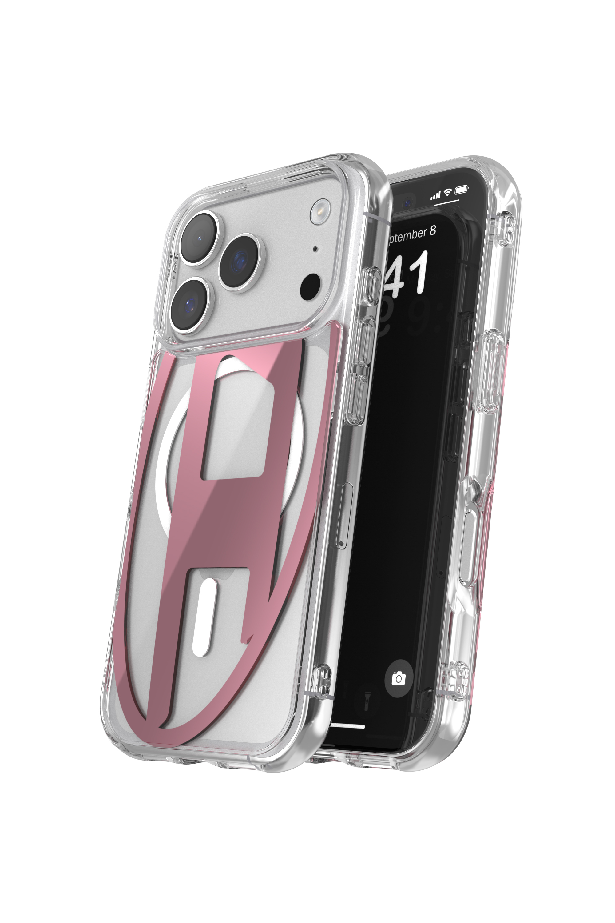 Women's Oval D metallic case with magsafe for iPhone 17 Pro | Pink | Diesel